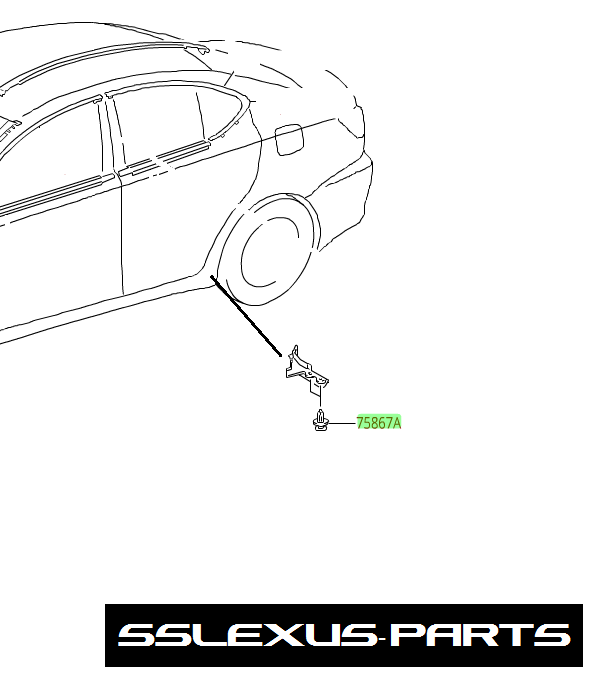 2006-2013 Lexus IS250 IS350 Rear Rocker Panel Mud Guard Clip ...