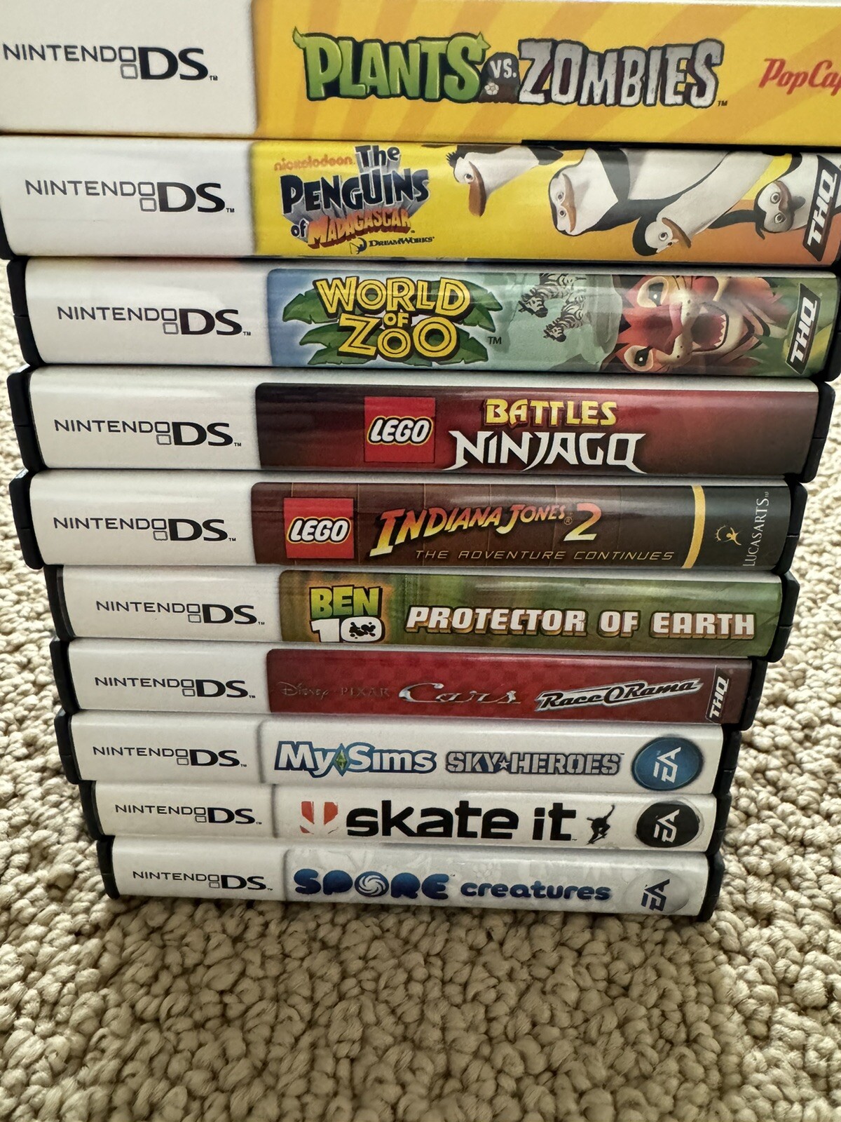 Nintendo DS Games, lot of 10, Lego, Skate, Spore, cases and pamphlets ...
