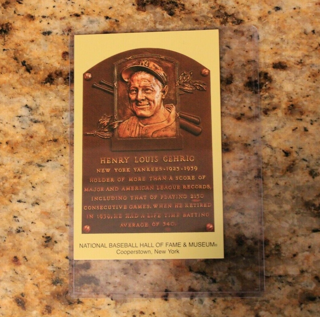 LOUIS LOU GEHRIG PUD GALVIN COOPERSTOWN HALL OF FAME POSTCARD CARD | eBay