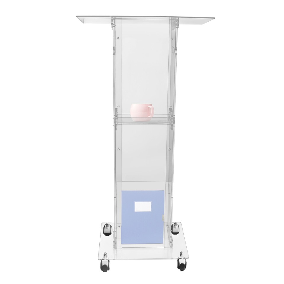 123cm Acrylic Podium Stand Portable Podium Stand Lectern Stand with 4 ...