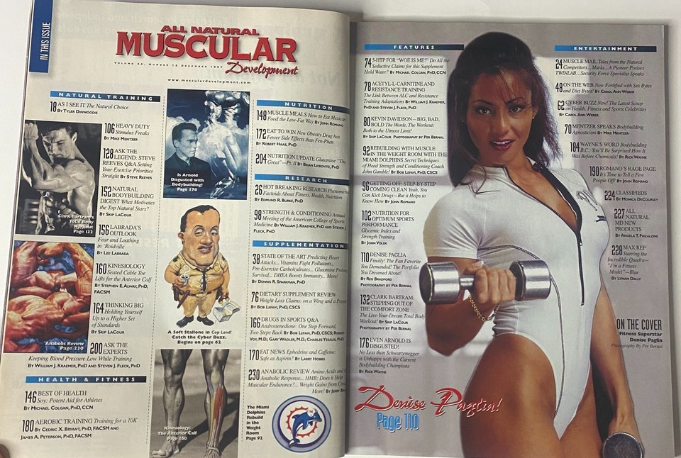 Muscular Development Magazine December 1997 Denise Paglia w Poster No ...