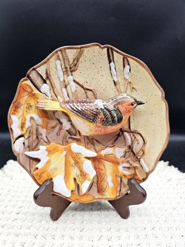 Autumn Fall Colors 3D Bird Decorative Hanging Ceramic Wall Plate by ...