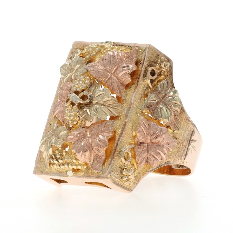Yellow Gold Black Hills Gold Statement Men's Ring - 10k Grape Clusters ...