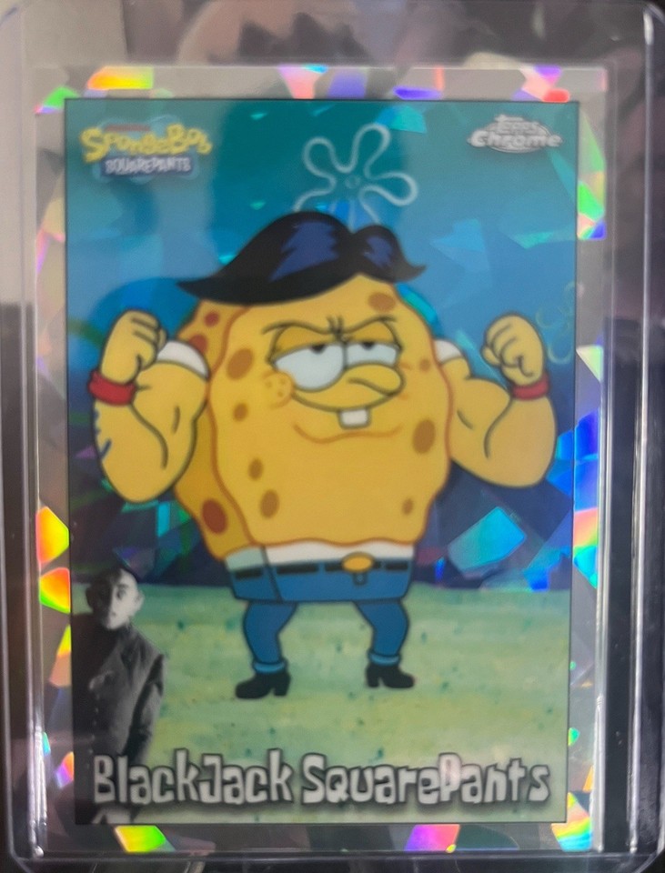 TOPPS Chrome SpongeBob Blackjack SquarePants Night Shift SSP Card /25 ...