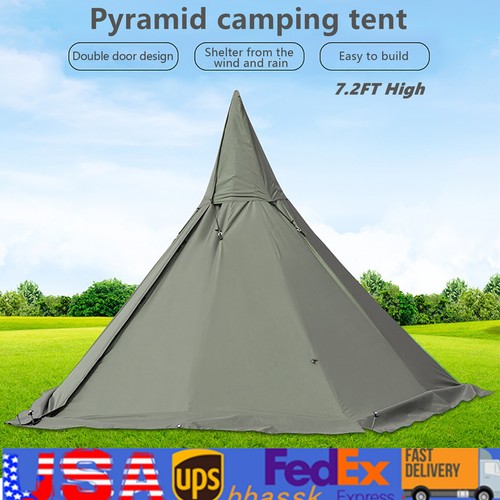 Camping Teepee Tent 2 Doors 4-Season Removable Top Cover Lightweight ...