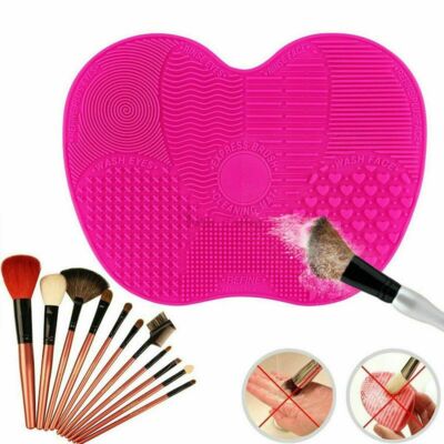 Red-Silicone Makeup Brush Cleaner Pad Washing Scrubber Board Cleaning ...