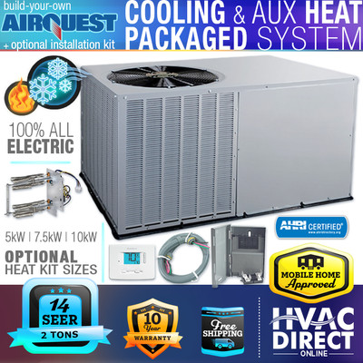 2 Ton 14 SEER AirQuest-Heil AC Package Unit Optional Heat System ...