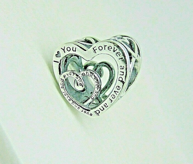Authentic Pandora Charm Twisted Infinite Hearts Bead 790800C00 W Suede ...