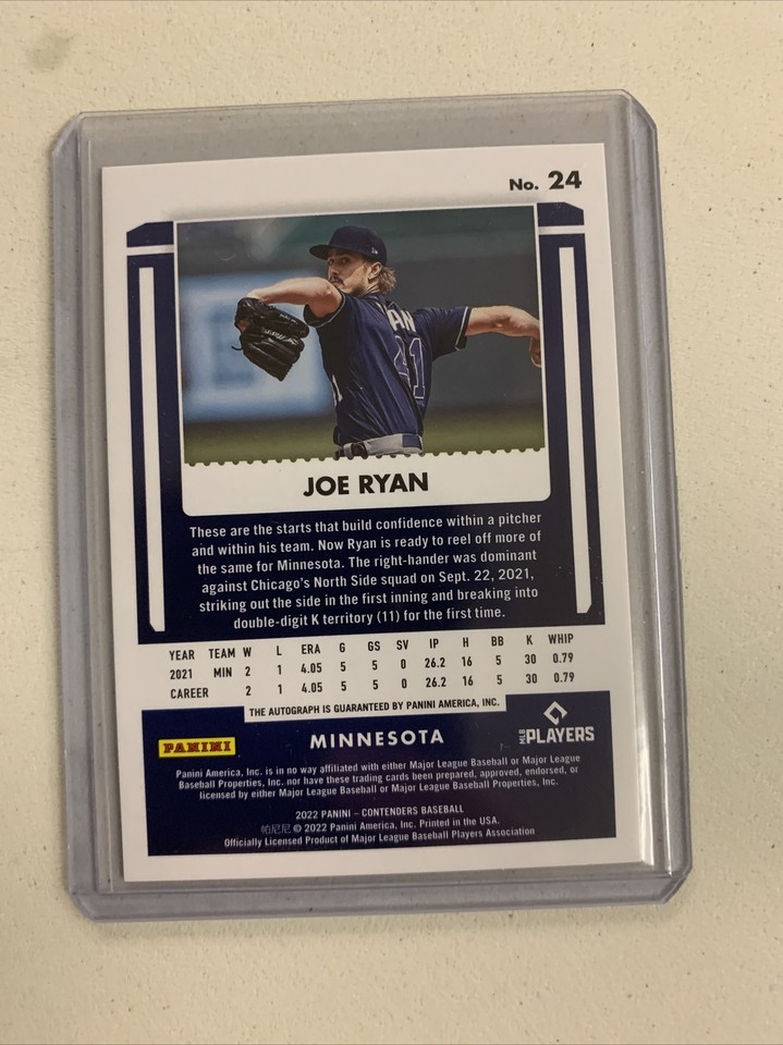 2022 Joe Ryan Rookie Chronicles #24 Contenders Auto Draft Ticket Green ...