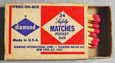 Vintage Diamond Safety Matchbox Match Box Pocket Size Red Tip | eBay