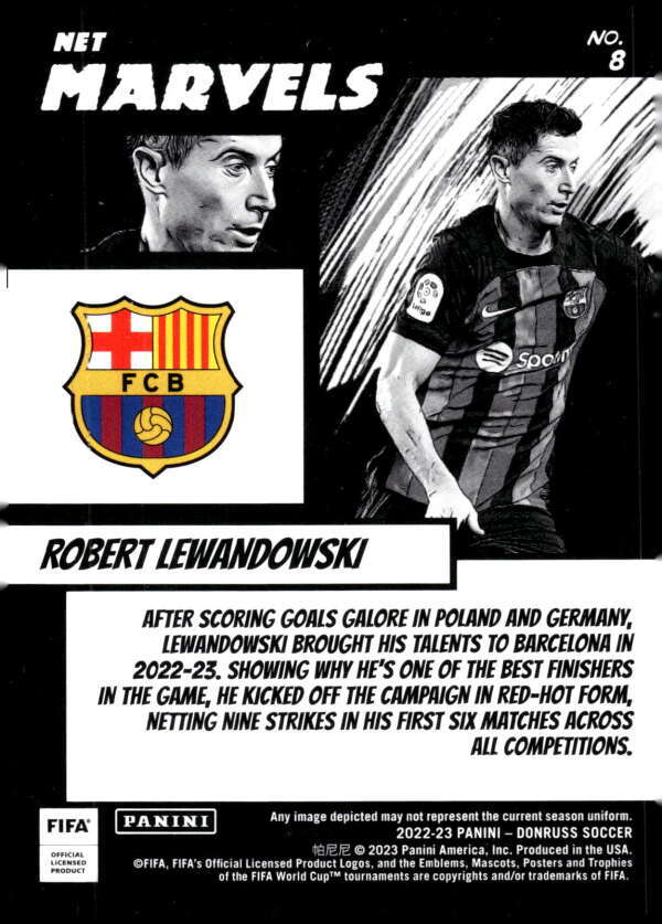 2022-23 Donruss FIFA Net Marvels #8 Robert Lewandowski FC Barcelona ...