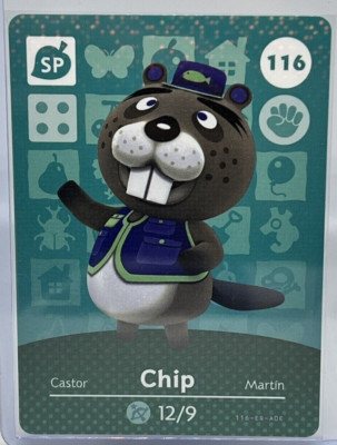 #116 Chip Animal Crossing Amiibo Card AUTHENTIC Series 2 Never Scanned ...