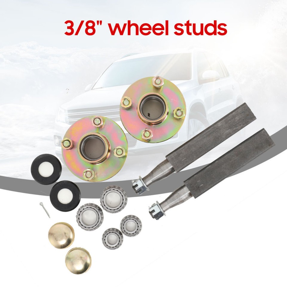 Trailer Hubs Stub Kit 4 inch PCD Hub 2 x Square Axles 283 Long 40x40 ...