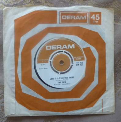 THE QUIK LOVE IS A BEAUTIFUL THING/ BERT'S APPLE CRUMBLE DERAM LABEL ...