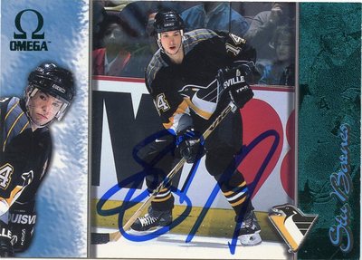 STU BARNES PENGUINS AUTOGRAPH AUTO 97-98 PACIFIC OMEGA EMERALD GREEN ...
