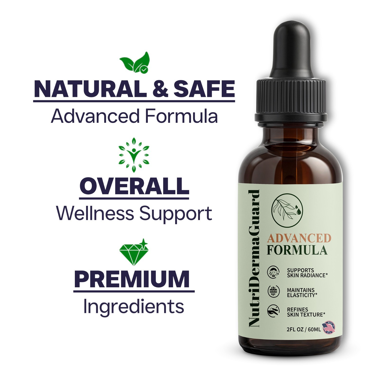 (1 Pack) Nutri Derma Guard Drops – Natural Formula for Healthy Skin ...