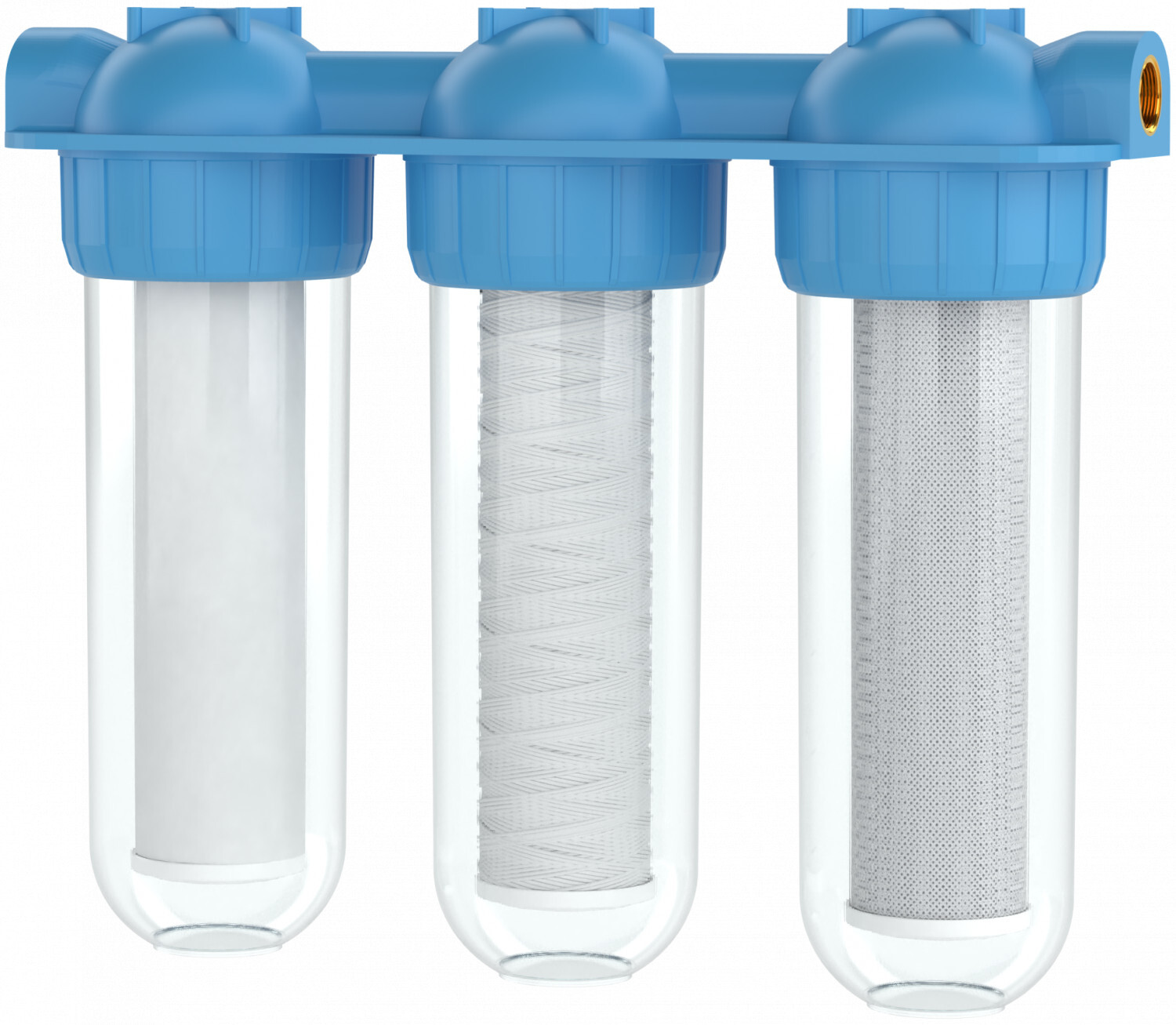 10" 3-Stufen Wasserfilter System Hauswasser Zisterne Brunnen Pumpe 3/4 ...