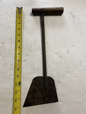 Primitive Wrought Iron Scraper Tool Wood Handle Etched Jim Gabriel | eBay
