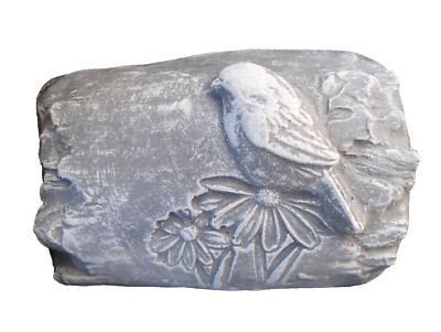 Log bird mold plaster concrete resin casting plaque mould 4.5"L x 3"W x ...