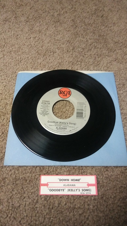 Alabama "Down Home / Goodbye (Kelly's Song)" 45 RPM, 1991, 7" Single ...