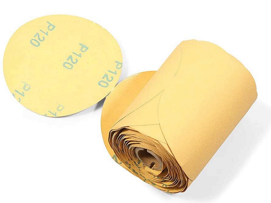 100 Pcs 6" PSA Self Adhesive Sandpaper Discs Roll 80 120 180 220 Grit ...
