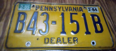 Vintage Pennsylvania Penna PA Dealer License Plate B43 151B | eBay