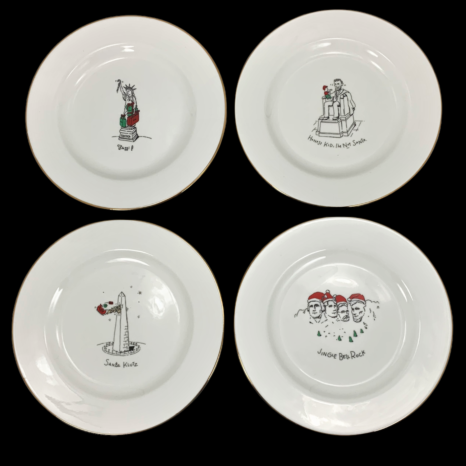 Merry Masterpieces Christmas Dessert Plates 4 pc American Collection ...