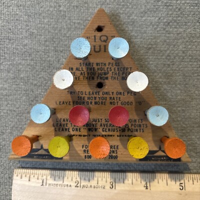 Vintage Howard Johnson Triangle IQ Quiz Game with 13 Colorful Pegs | eBay