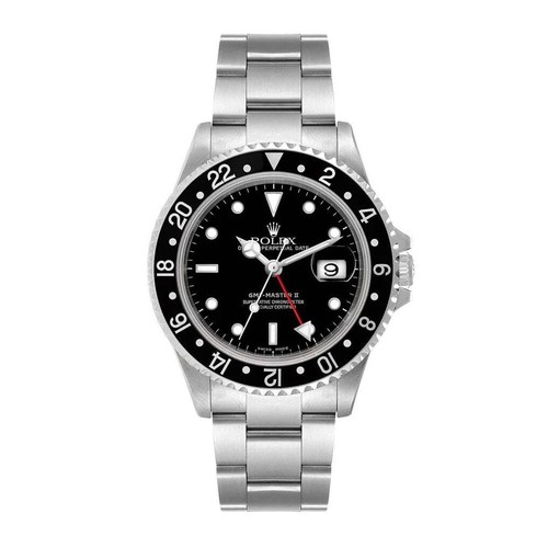 Rolex GMT-Master II Watch 40MM Black Index Hour Markers Dial Ceramic | eBay