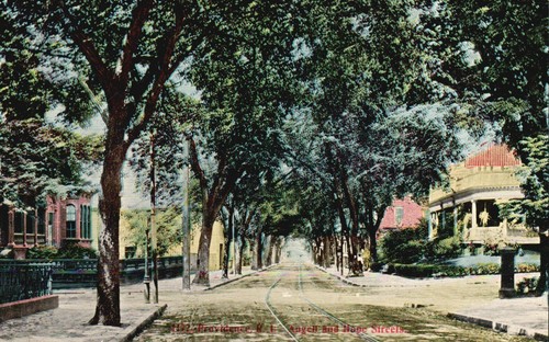 Postcard RI Providence Angell and Hope Streets Posted 1917 Vintage PC ...