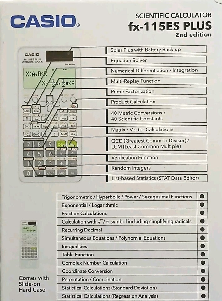 Casio Scientific Calculator FX-115ES Plus 2nd Edition - White | eBay