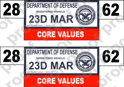 STICKER DOD CORE VALUES RED 50 v2 | eBay