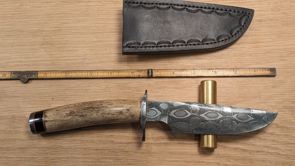 Craig Steketee, STEK KNIVES, handmade damascus Bone Hunting knife and ...