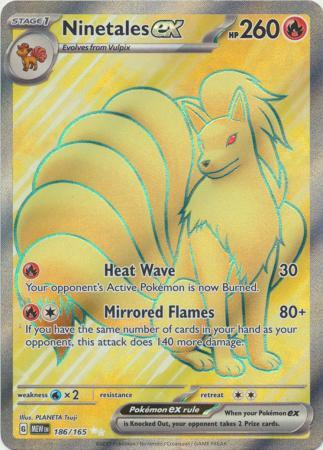 Ninetales ex - 186/165 - Full Art Secret Rare Near Mint Pokemon Scarlet ...