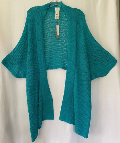 NWT Chico's size S M turquoise lightweight wrap shawl cardigan sweater ...