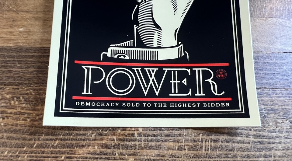 Shepard Fairey Obey Democracy Sold To High Bidder Sticker Andre Has A ...