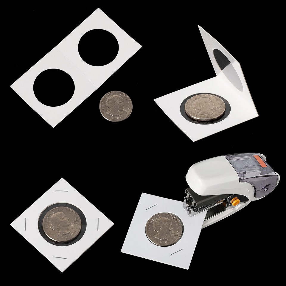 450PCS Coin Flips in 9 Sizes Cardboard Coins Holders 2x2 inch Pockets ...