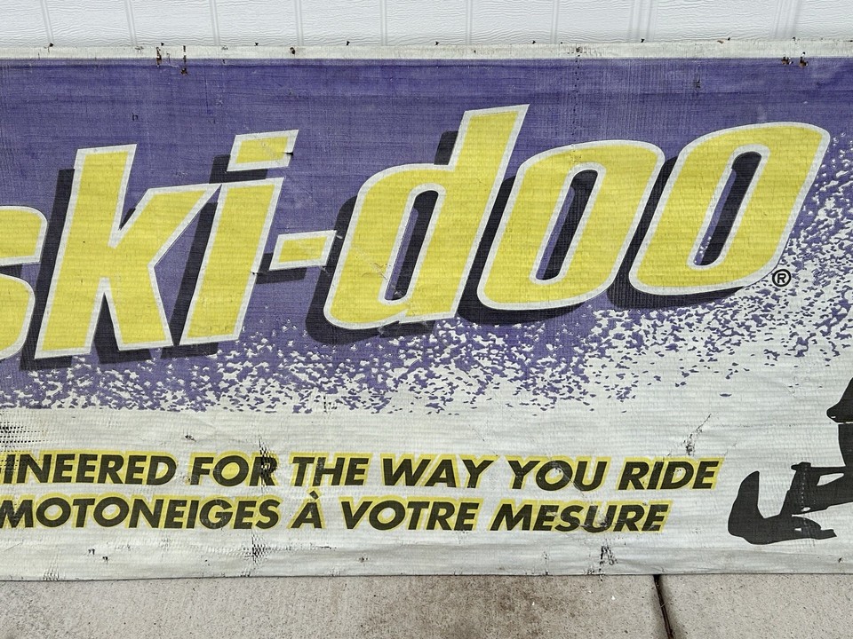 HUGE Vintage Ski-Doo MXZ Snowmobile Dealership Sign Crate 3ft x 8.5ft ...