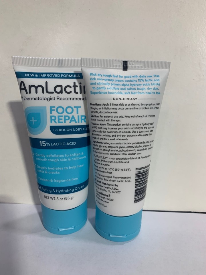 2 X AmLactin Foot Repair Cream Therapy, Dry Feet 15% Lactic Acid 3 Oz ...