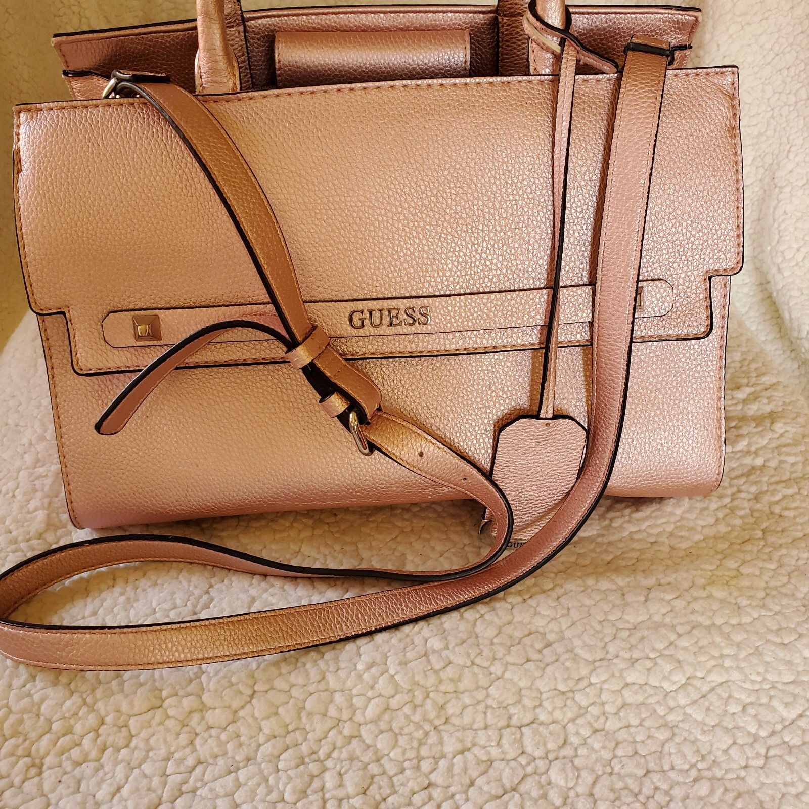GUESS Handbag Pink Cross Body 13.5"X 6"Tall Pre-Owned | eBay