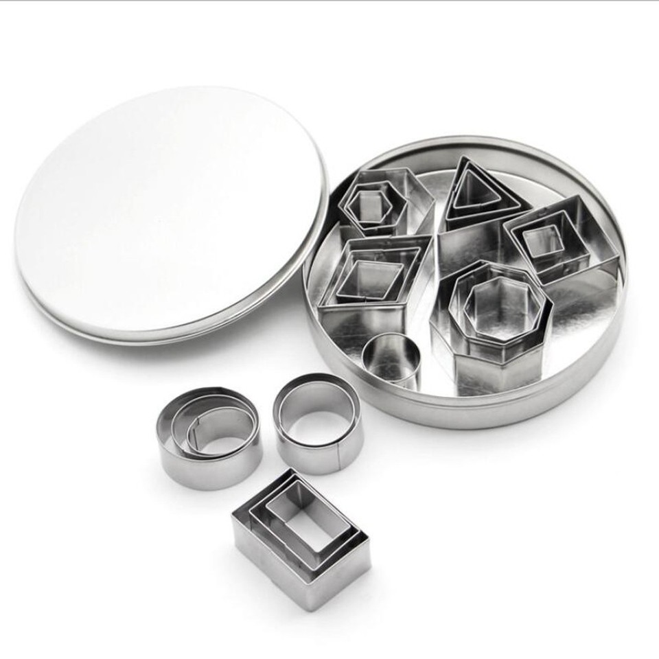 24 Pcs Cake Baking Molds Decoration Fruit Cutter Stainless Steel | eBay ...