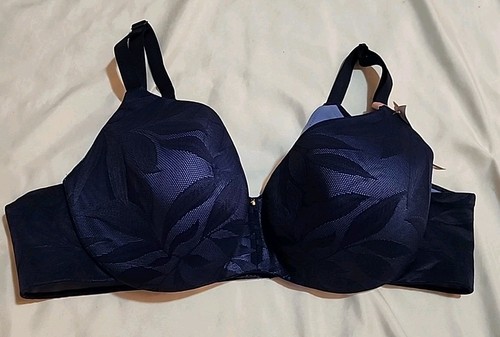 Cacique Bra Backsmoother Lightly Lined Balconette Bra 44C Navy Blue ...