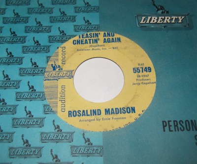 Rosalind Madison - Teasin And Cheatin Again 45 LIBERTY 55749 AUDITION ...