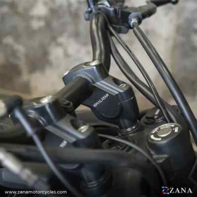 "VERTICAL HANDLE BAR RISER, SILVER" FIT FOR ROYAL ENFIELD HIMALAYAN 450 ...