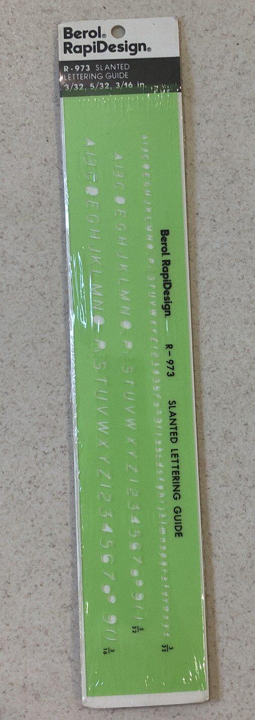 Berol RapiDesign R-973 Slanted Lettering Guide 3/32, 5/32, 3/16 in | eBay