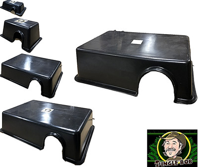 Black Reptile Box Hide - Plastic Rectangular Amphibian Pet Snake Tank ...