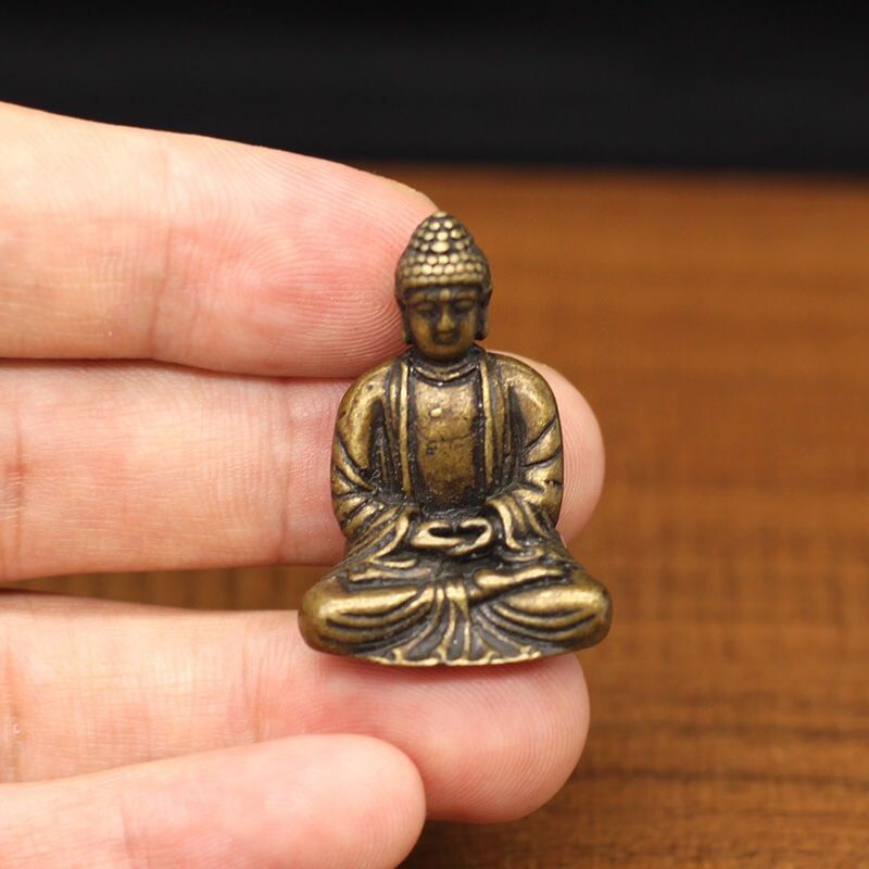 Set of 2 Mini Buddha Statues Statue Ornament Sitting Feng Shui ...