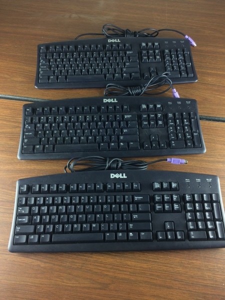 Genuine OEM Wired Dell Ps2 PS 2 Keyboard Rt7d20 Black 105 Keys ...