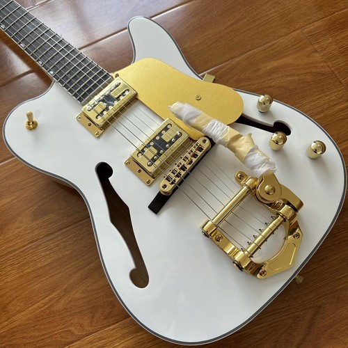 TELE Electric Guitar White TL F hole Gold Hardware 6string Gold ...