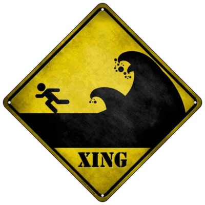 Tsunami Xing Novelty Mini Metal Road Notice 8" Cross Xing Crossing Sign ...